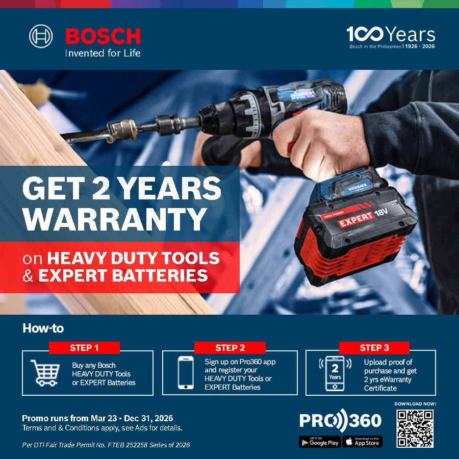 Bosch 2-Year Warranty Extension Promo Philippines 2026 (Heavy Duty Too ...