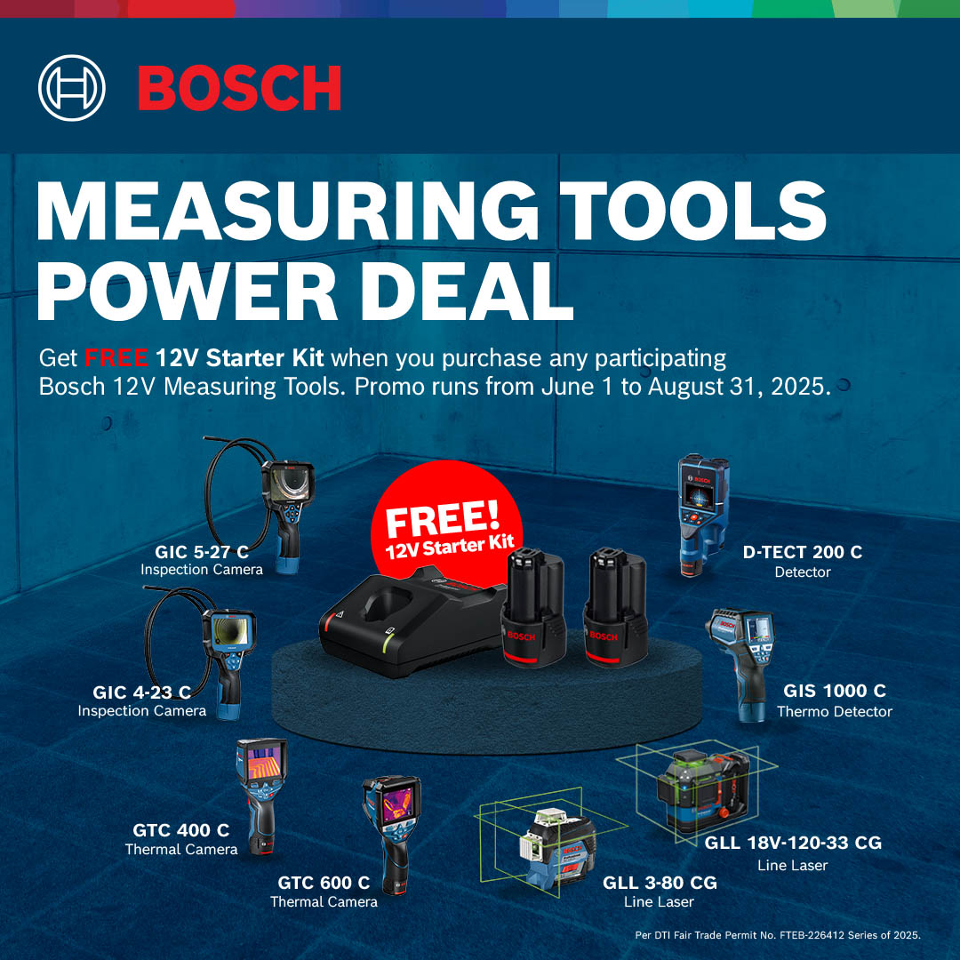 Bosch 12V Measuring Tools Power Deal — FREE Starter Kit Promo – KHM ...