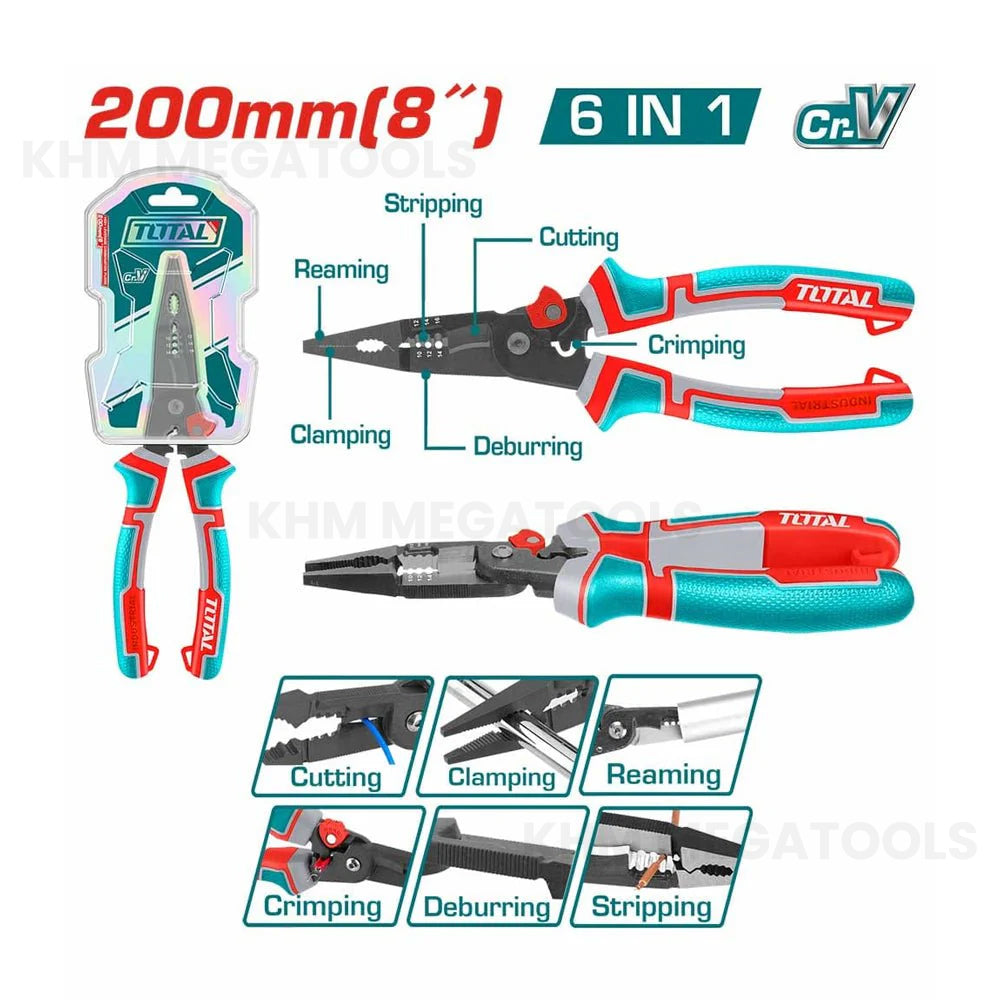 Total THTMF286 6 in 1 Multi-function Long Nose Plier 8" – KHM Megatools ...