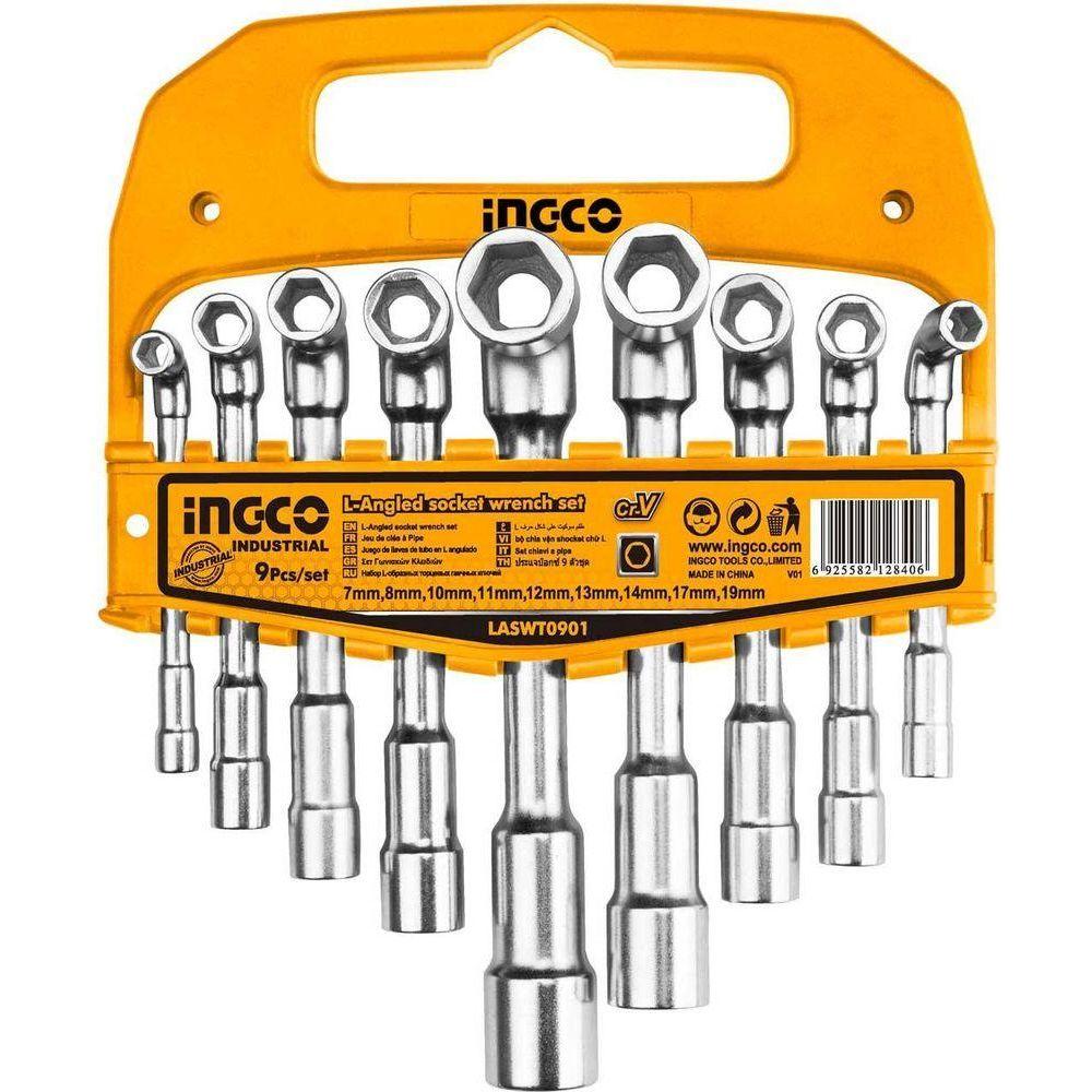 Ingco LASWT0901 9pcs L-Angle Socket Wrench Set
