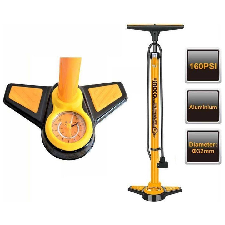 Ingco MPP3201 Tire Hand Pump Inflator (Anti-Slip Foot Pad) 160 psi ...