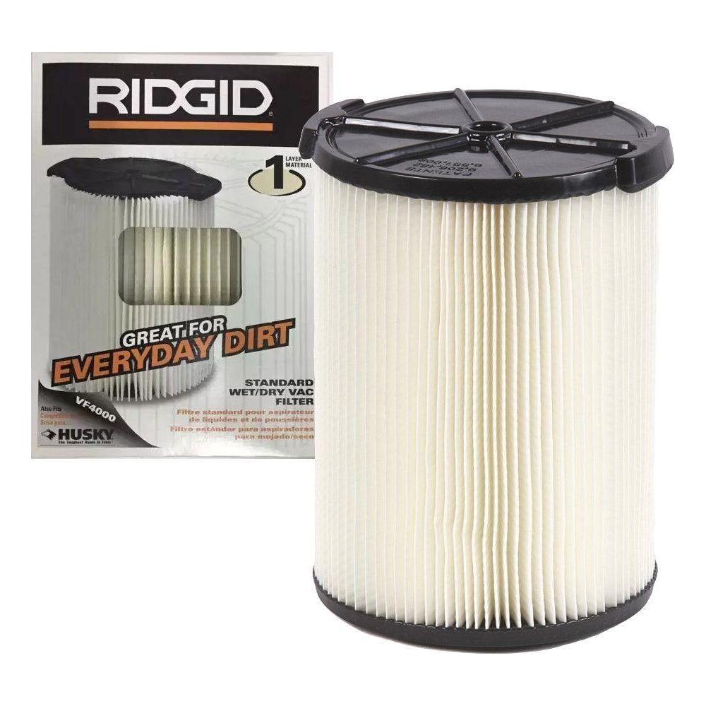 Ridgid VF4000 Everyday Dirt 1-Layer Pleated Paper Vacuum Filter