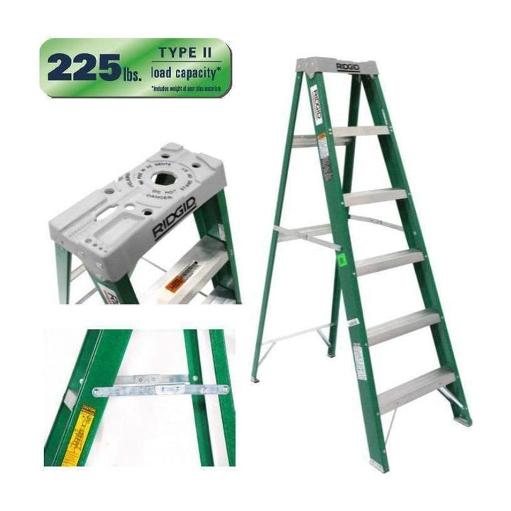 Ridgid Fiberglass Industrial A-type Ladder – KHM Megatools Corp.