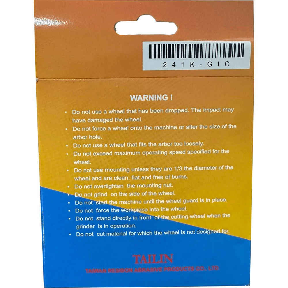 Tailin Stainless Cut Off Wheel 4" (Super Thin)